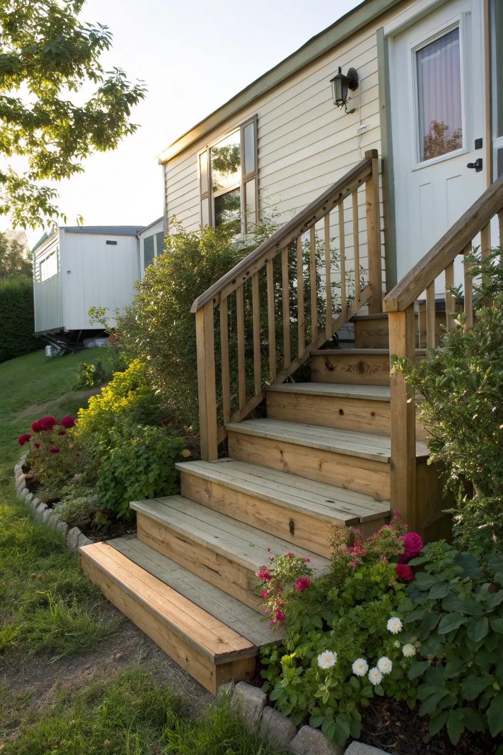 Exciting Wooden Steps For Mobile Homes Images