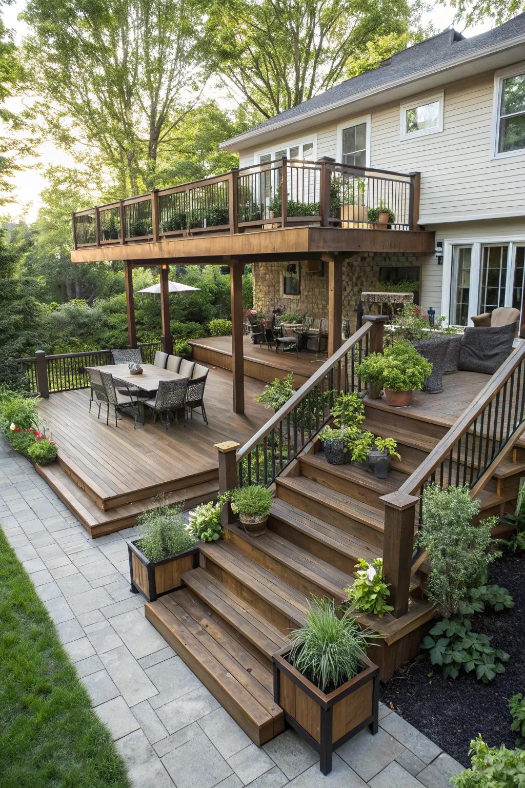 18+ Split-Level 2 Level Deck Designs: Fresh Ways to Transform Your Backyard