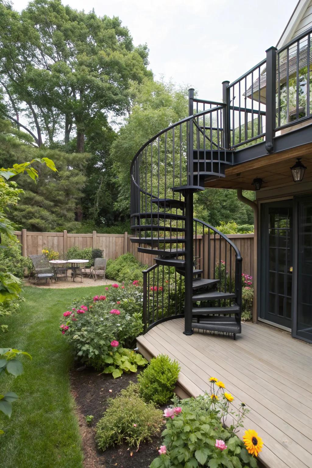Postspiral Staircase Outdoor Deck