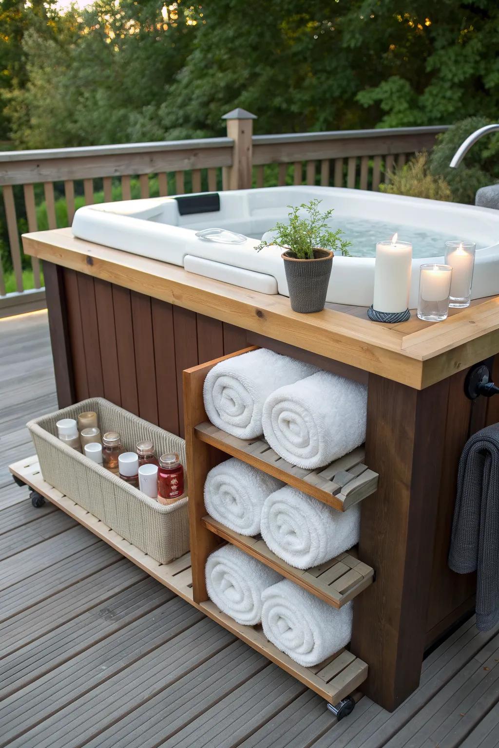12+ Hot Tub Table Ideas: Make Your Outdoor Space More Relaxing