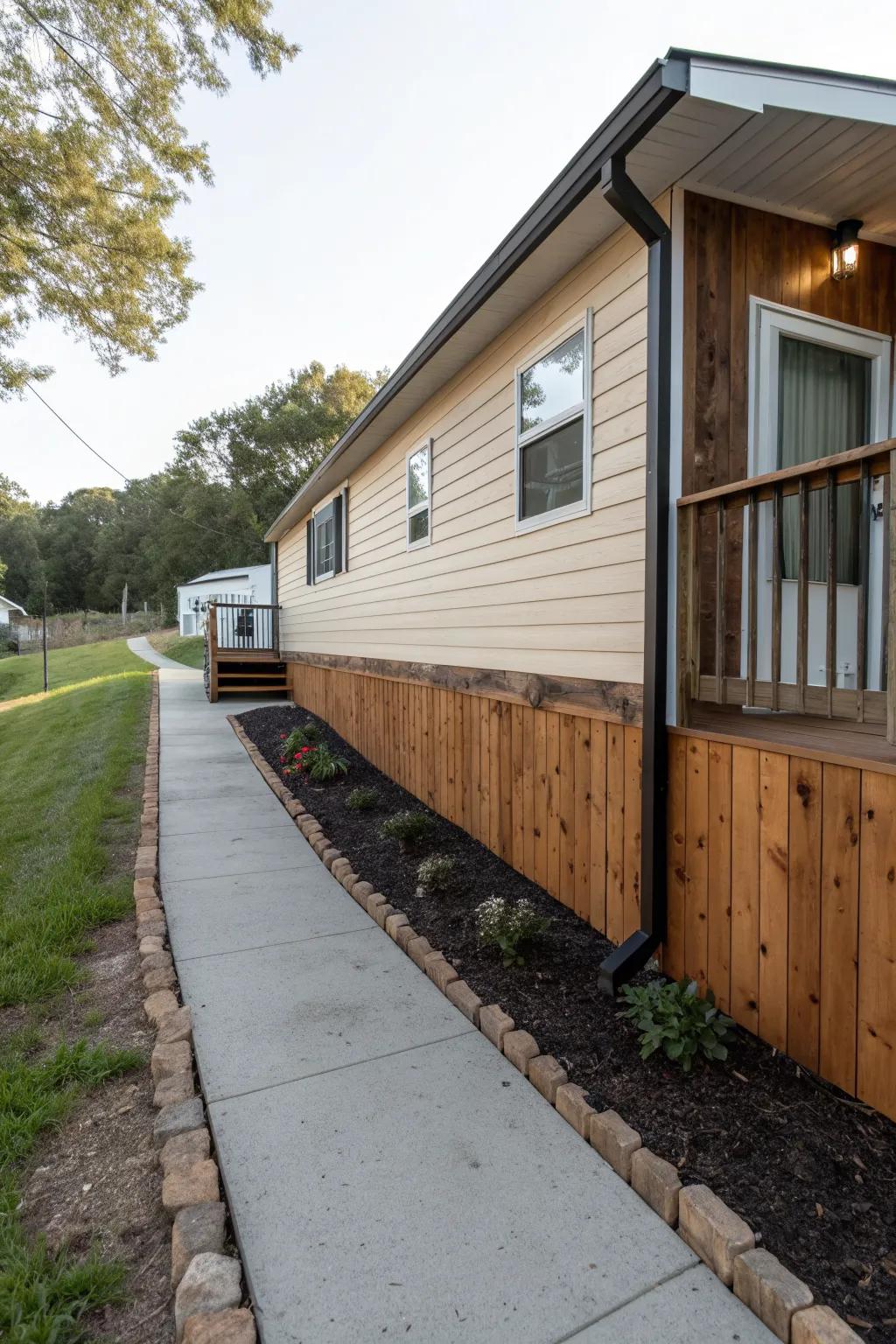 Surprising Mobile Home Wood Skirting Ideas Images